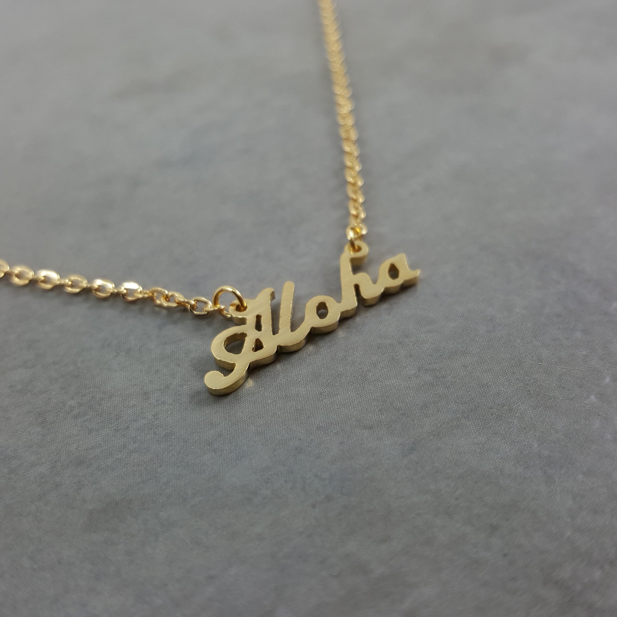 Aloha Gold Necklace - Womens Hawaiian Chain Necklace 18K Filled – Lil ...