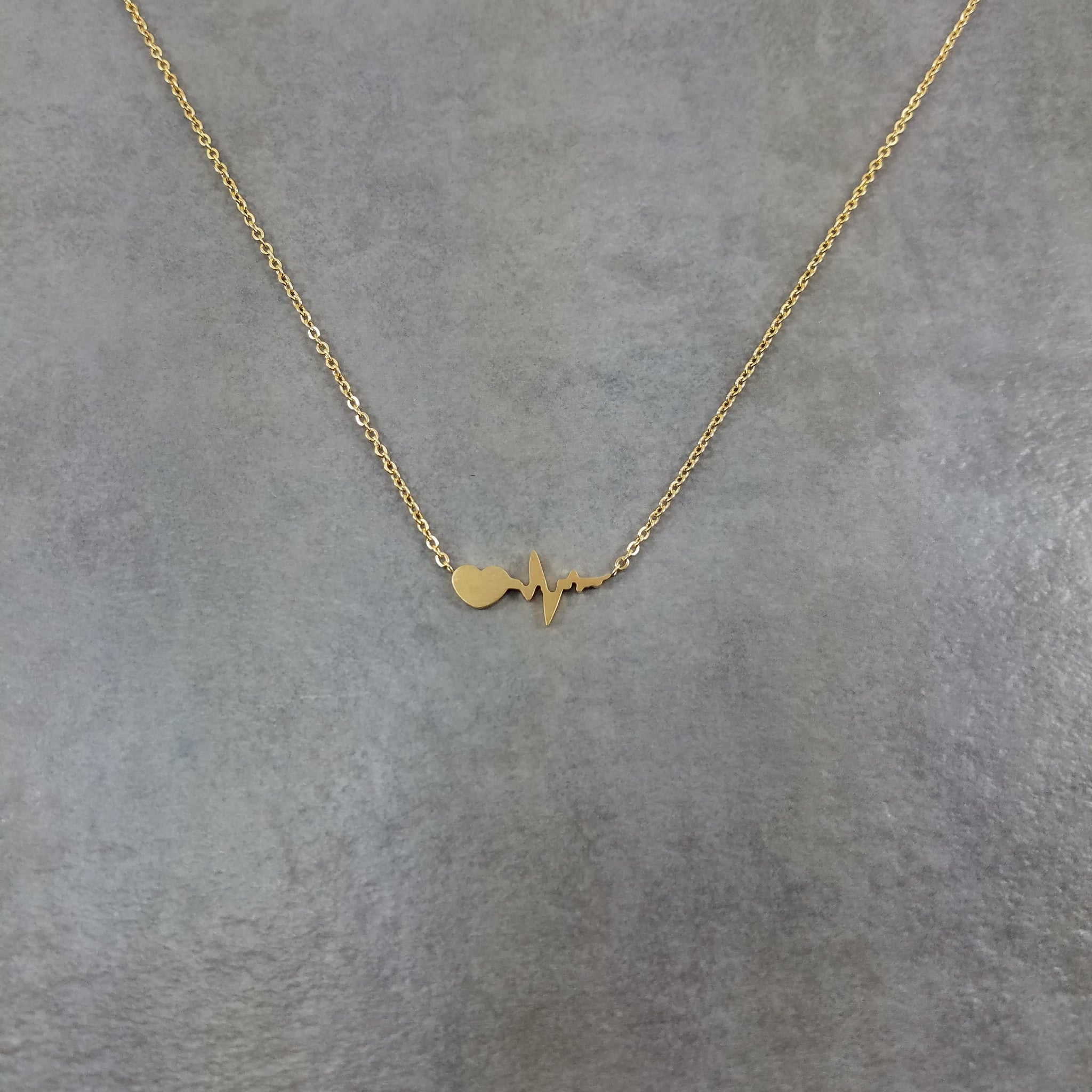 Heartbeat EKG Gold Necklace - Womens Jewelry LP Jewelry – Lil Pepper ...