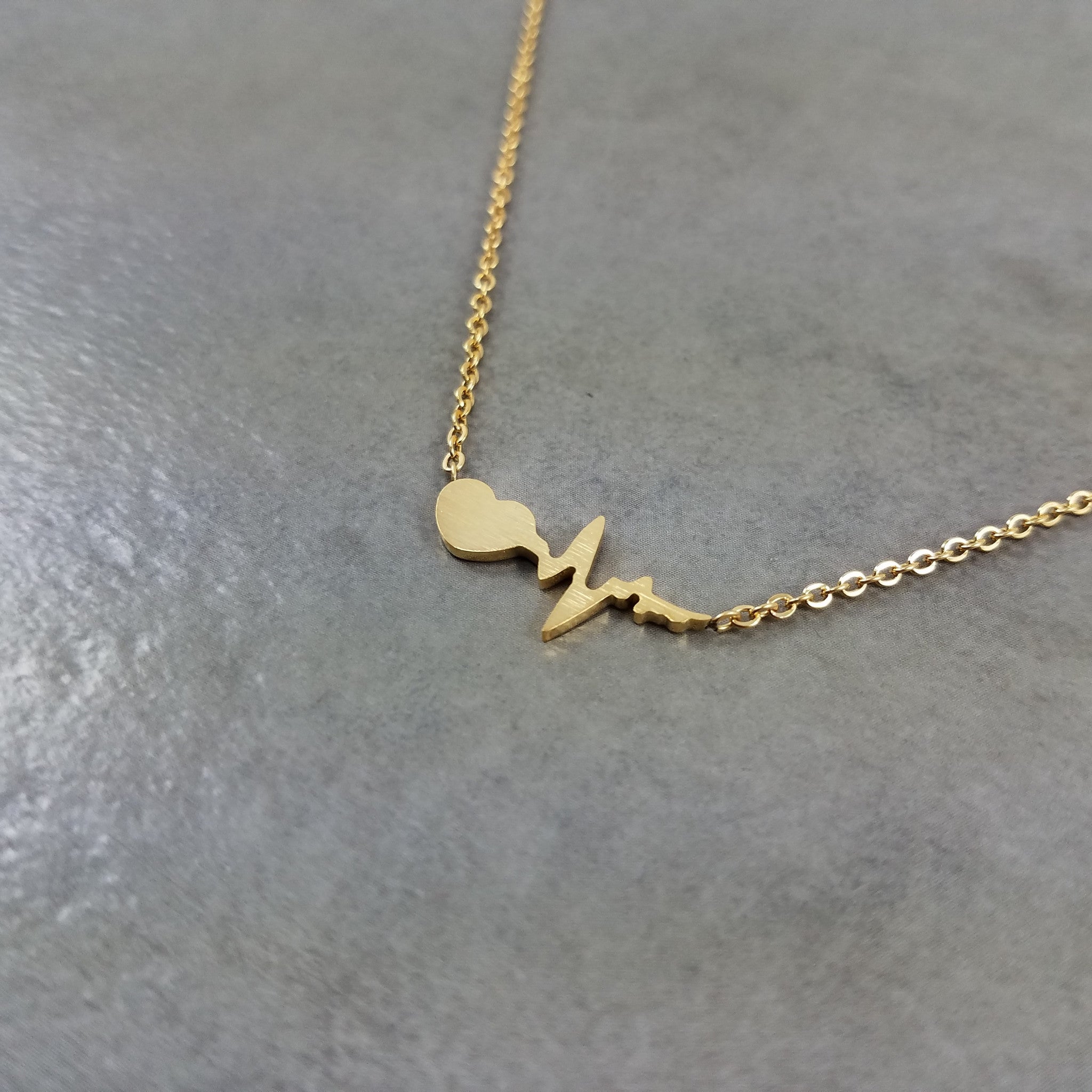 Heartbeat EKG Gold Necklace - Womens Jewelry LP Jewelry – Lil Pepper ...