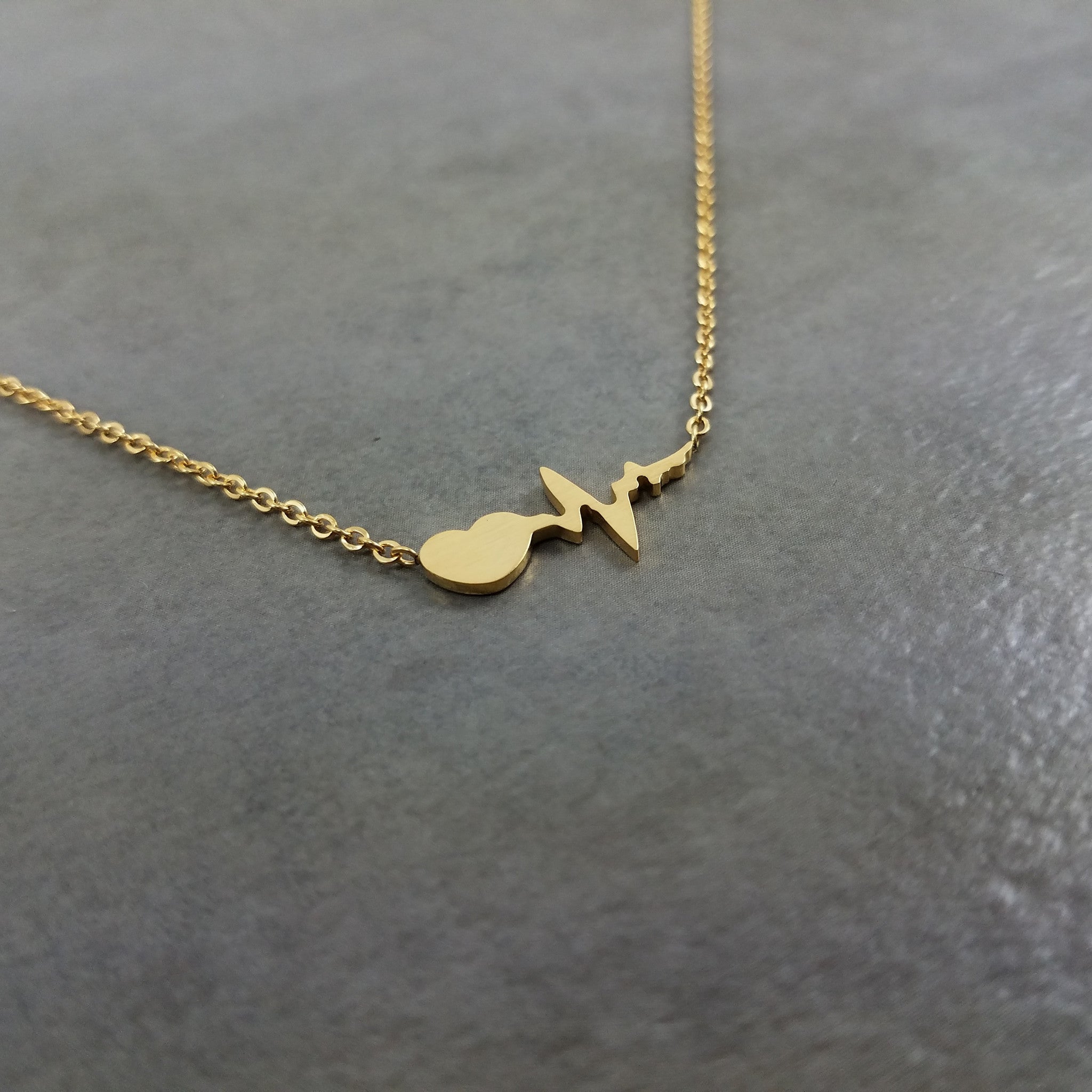 Heartbeat EKG Gold Necklace - Womens Jewelry LP Jewelry – Lil Pepper ...