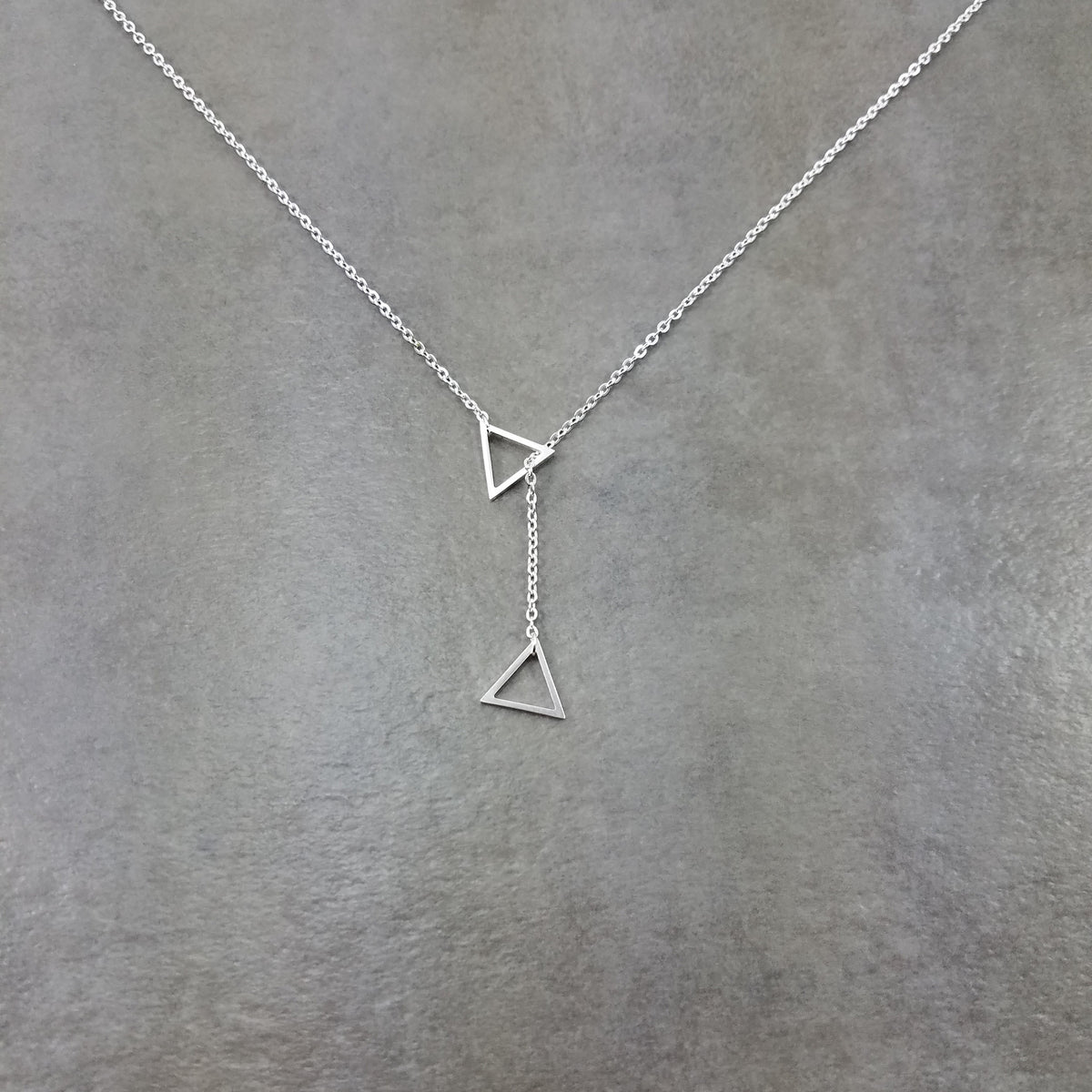 Double Triangle Silver Necklace - Lil Pepper Jewelry