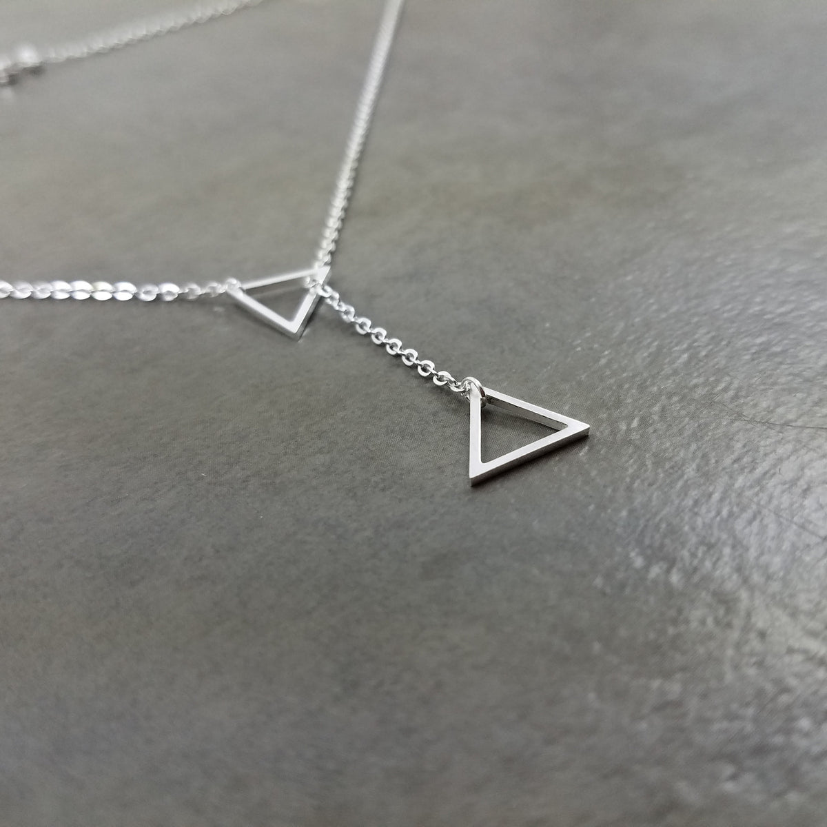 Double Triangle Silver Necklace - Lil Pepper Jewelry