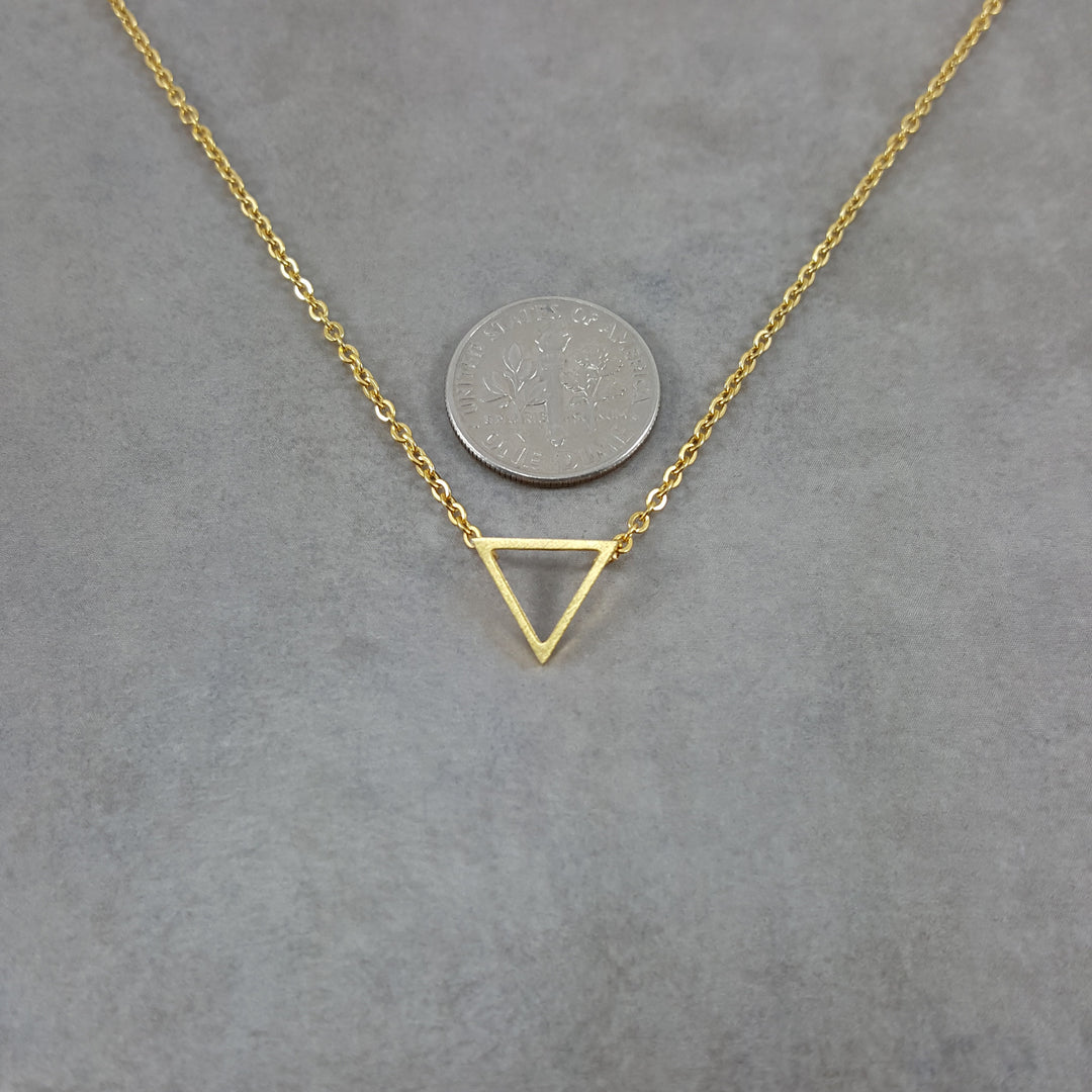 Triangle Gold Necklace Chain Necklace 18K Filled Fashion Shape – Lil ...